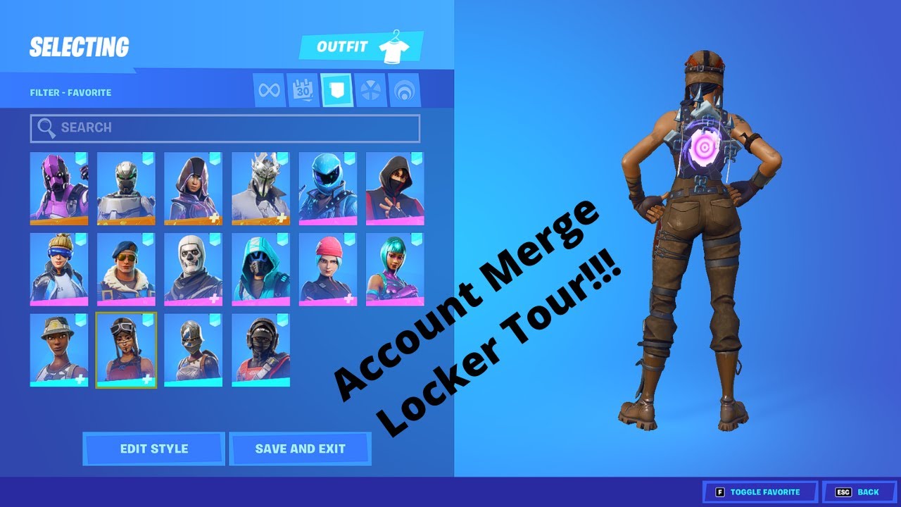 My *UPDATED LOCKER TOUR* After Epic Games Merged My Fortnite Account ...