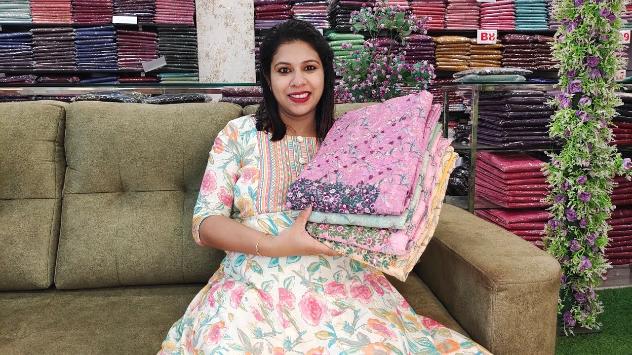 LINEN FLORAL PRINT & HANDWORK MATERIAL - YouTube