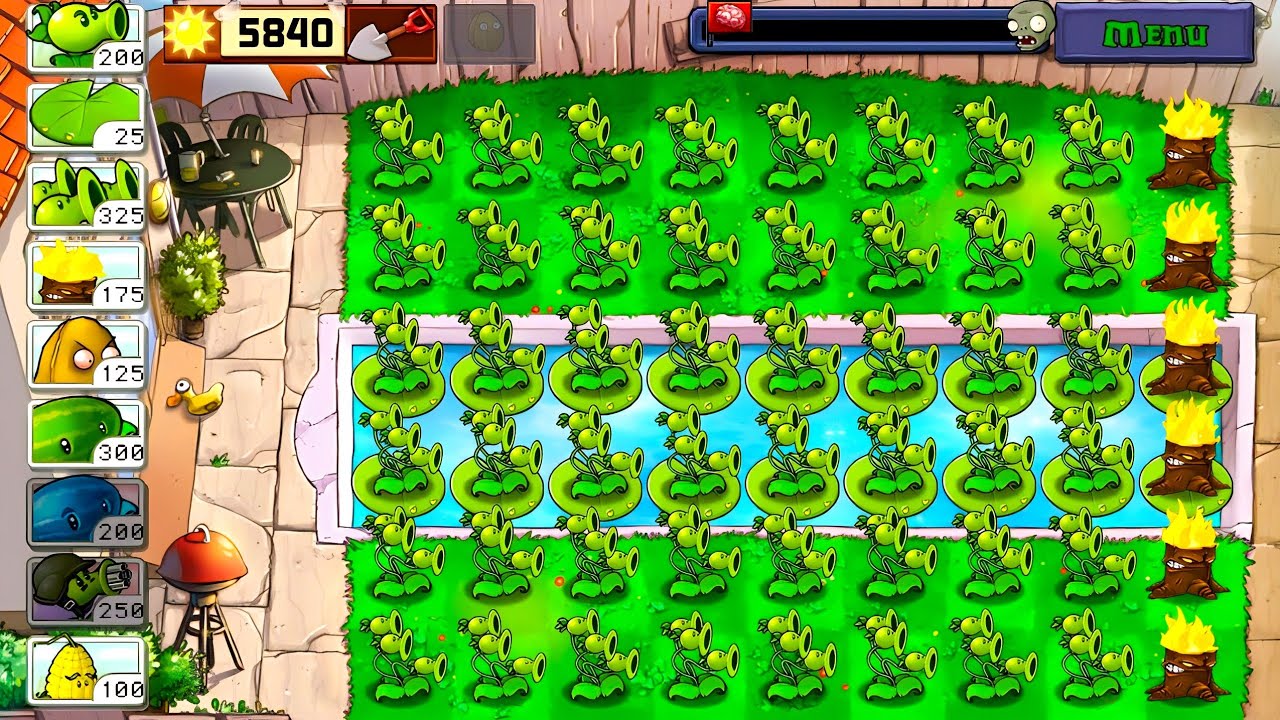 PVZ MOD *THREEPEATER MEGA COMBO VS ALL ZOMBIES CHALLENGE* | Pvz Mini ...
