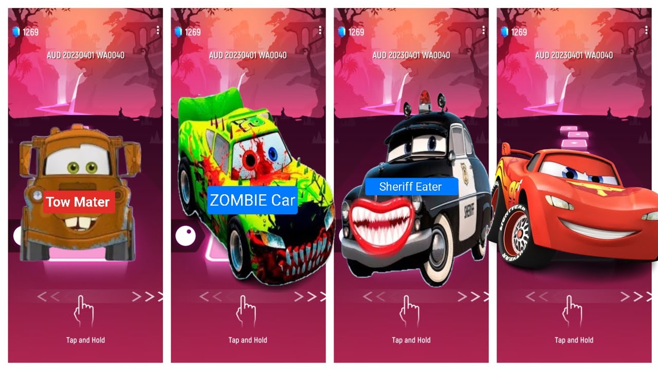 TOW MASTER 🆚️ ZOMBIE CAR 🆚️ SHERIFF EATER 🆚️ MCQUEEN TILES HOP EDM RUSH ...