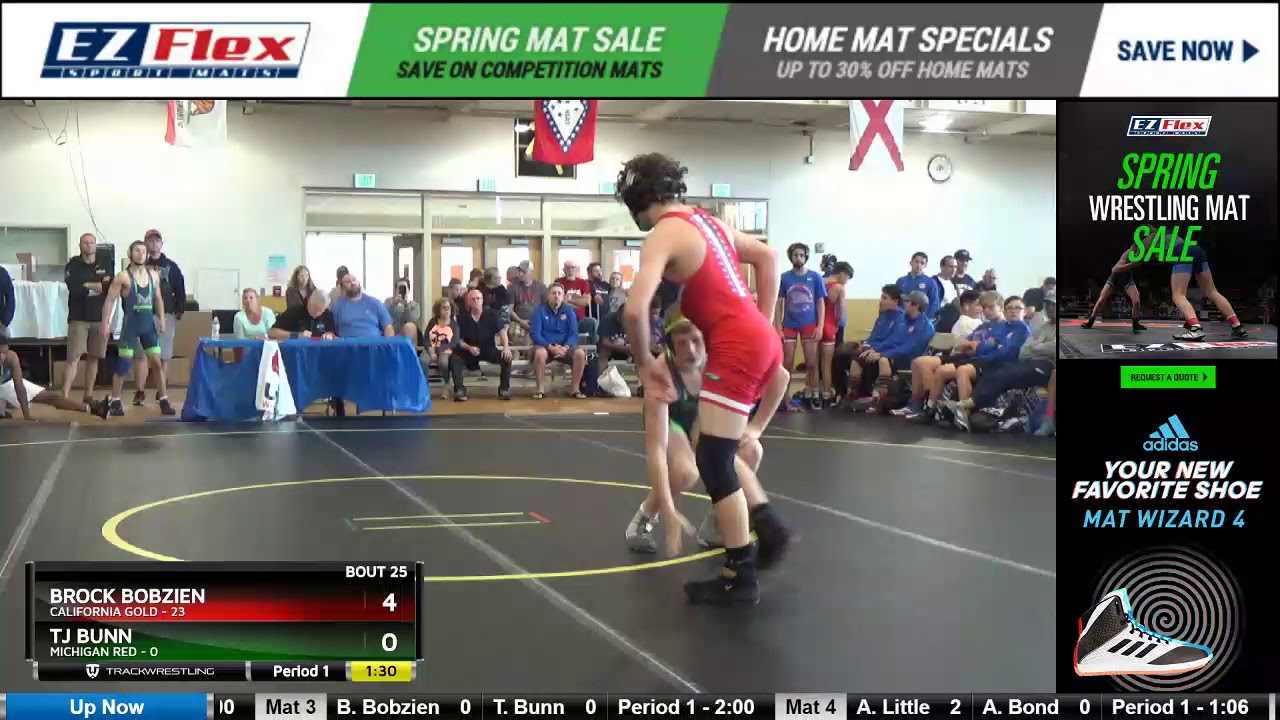 Mat 3 114 Brock Bobzien California Gold Vs Tj Bunn Michigan Red - YouTube