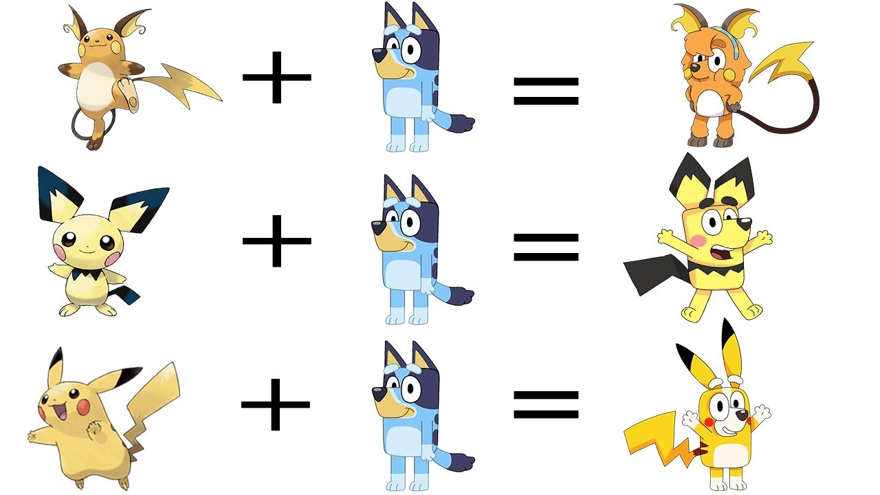 What Happen If Pokemon PIkachu , Raichu, Pichu Was Bluey and Bingo ...