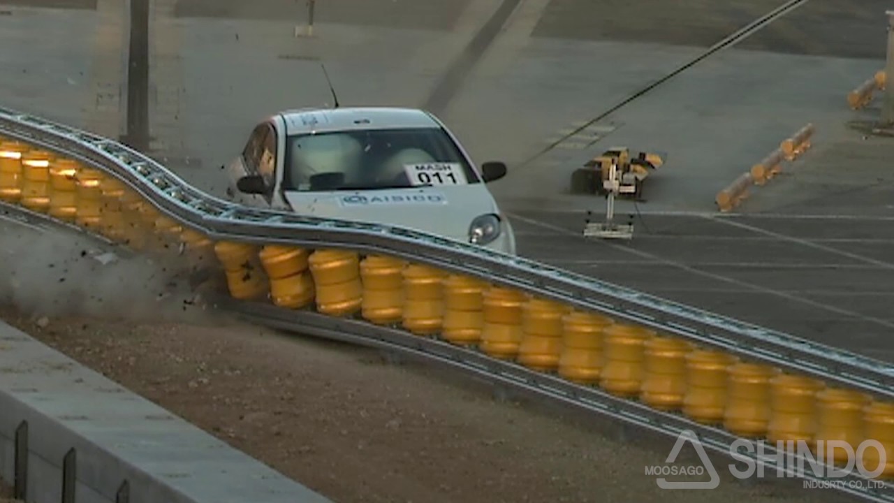Rolling Barrier MASH TL3 Sedan Test - YouTube
