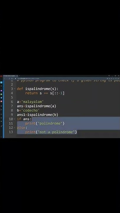 Python program to check if a string is palindrome or not - YouTube