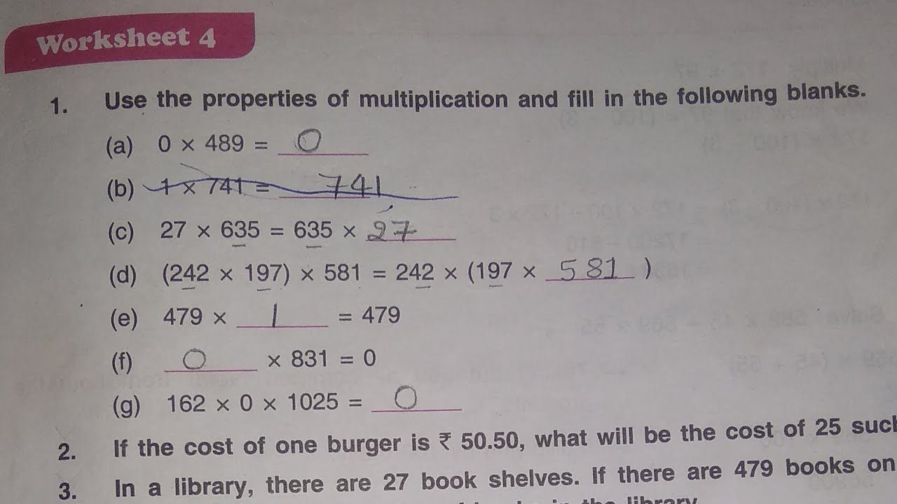 Dav School Class 6 Math Chapter 1 Worksheet 4 || Natural And whole ...