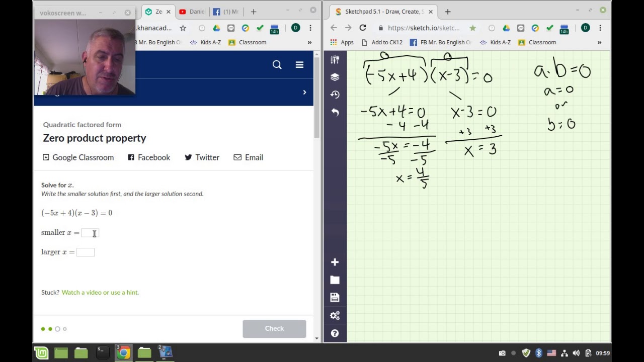 Khan algebra zero product property practice walkthrough - YouTube