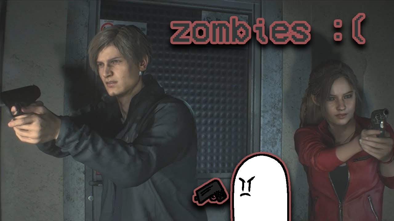 i'm AFRAID of ZOMBIES! help me LEON!! | Resident Evil 2 [TWITCH VOD ...