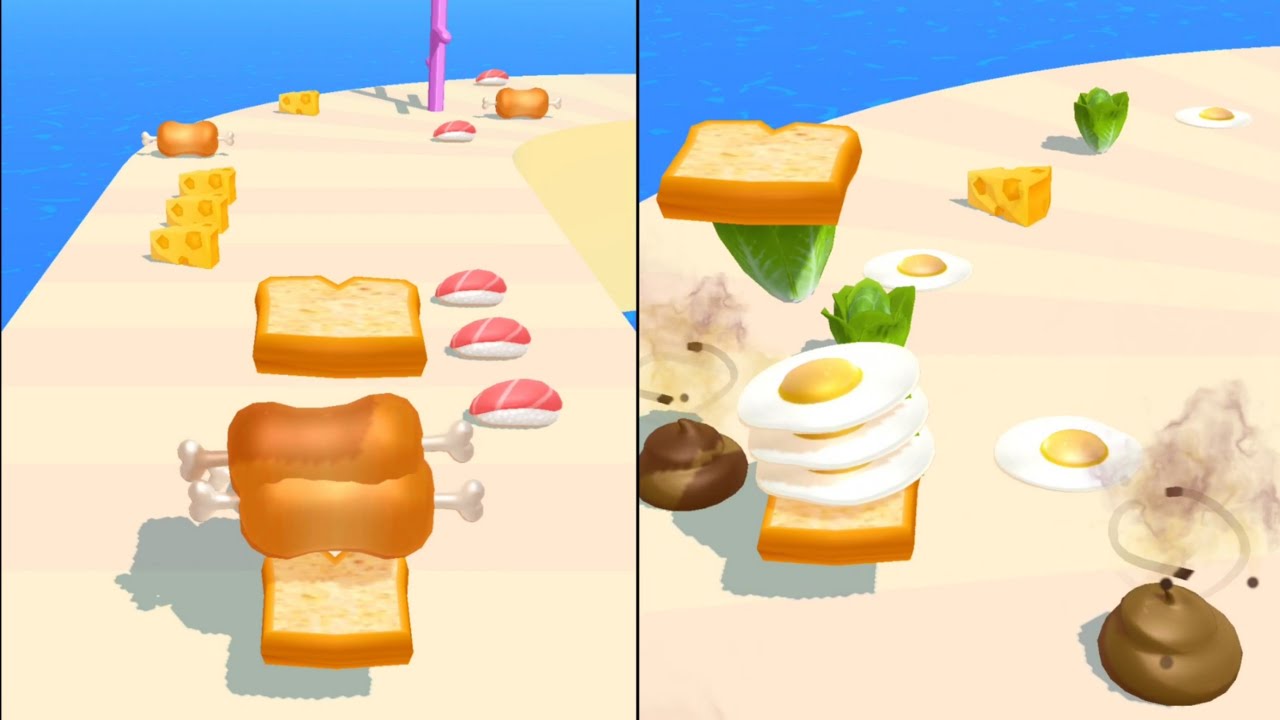 Sandwich Runner Gameplay-All Sandwich Topping On Road Are Catch ...