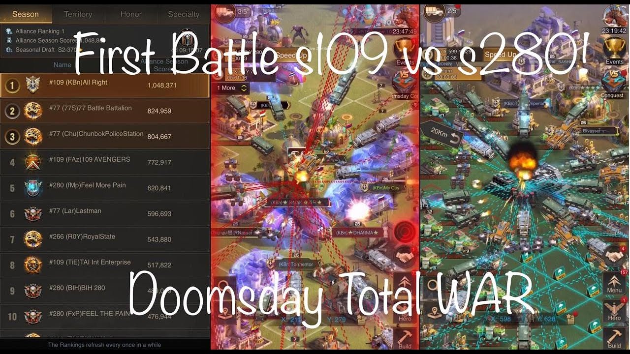 Last Shelther: Survival BATTLE DOOMSDAY TOTAL WAR - S109 (KBn) vs S280 ...