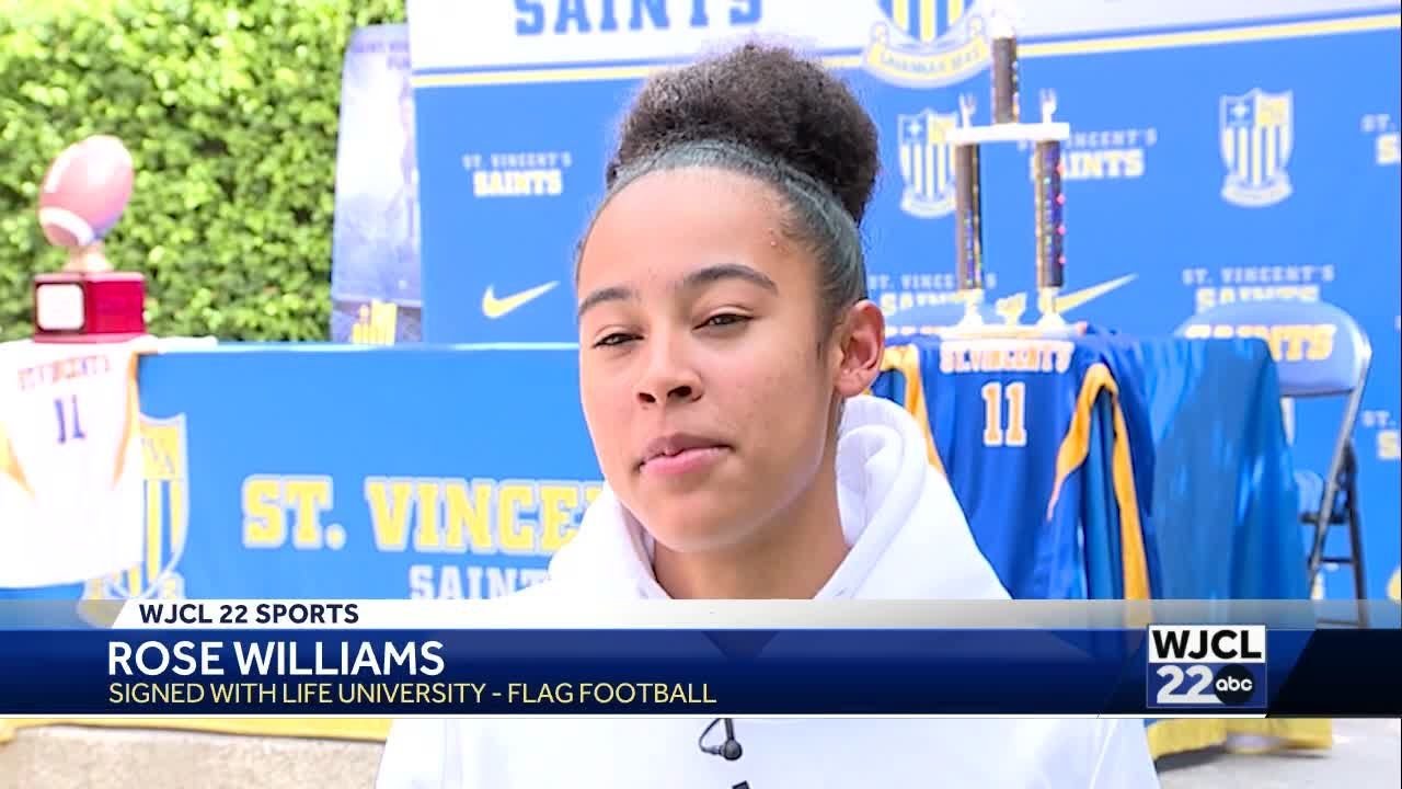 Williams becomes first St. Vincent's Academy flag football player to ...