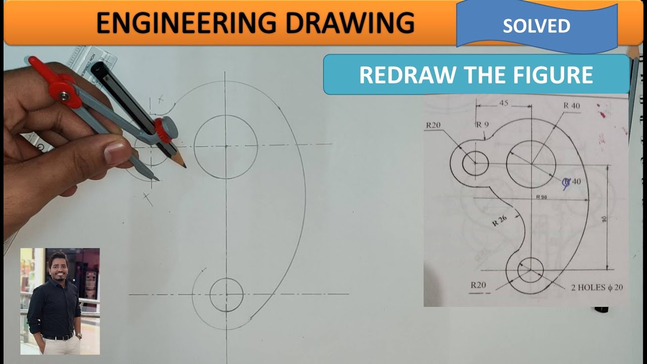 Engineering Drawing | Redraw the figure | Learn with Nikhil - YouTube