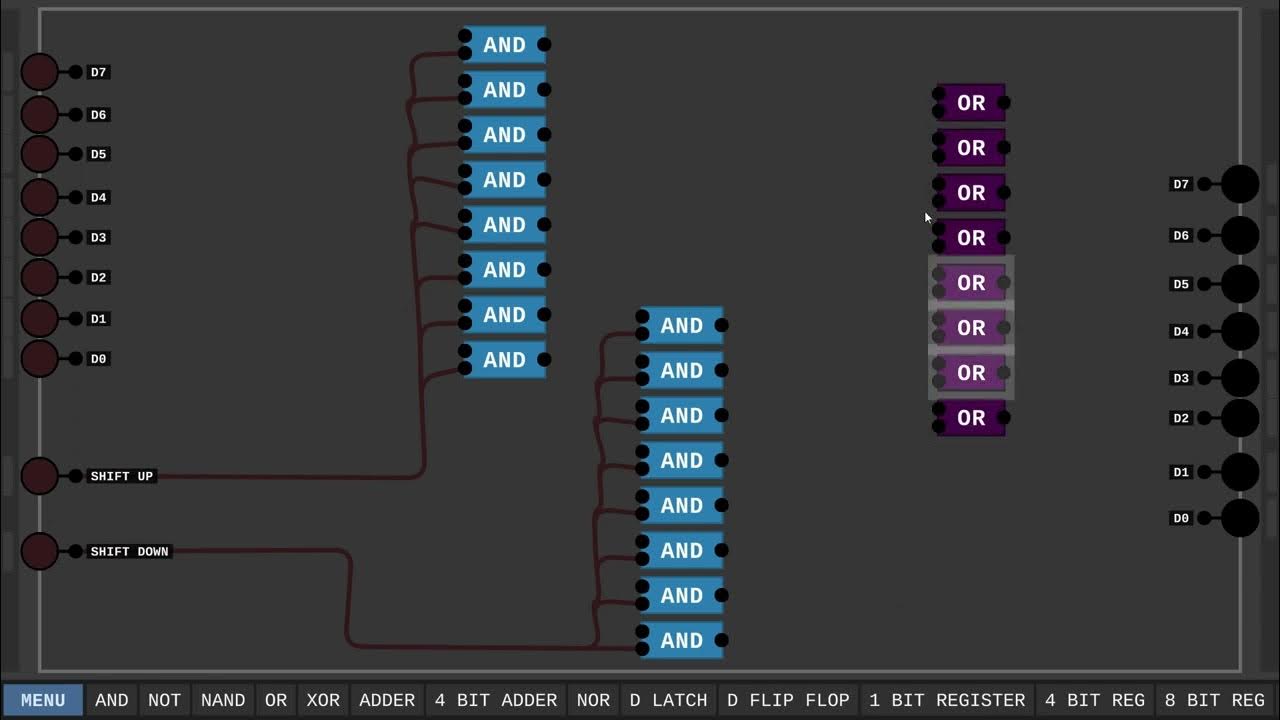 Digital Logic Sim. BUILDING A COMPUTER ( part 10 ) How to Make an Up/Down Shifter circuit. - YouTube