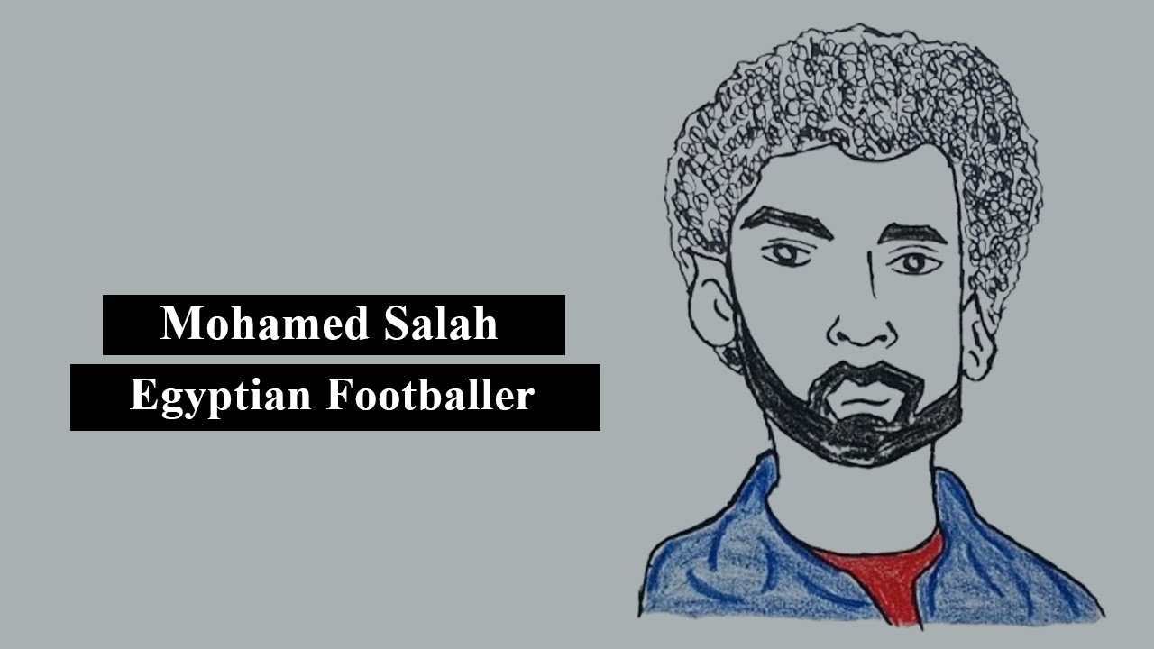 how to draw a famous Egyptian Footballer ⚽ Mohamed salah very easy step ...