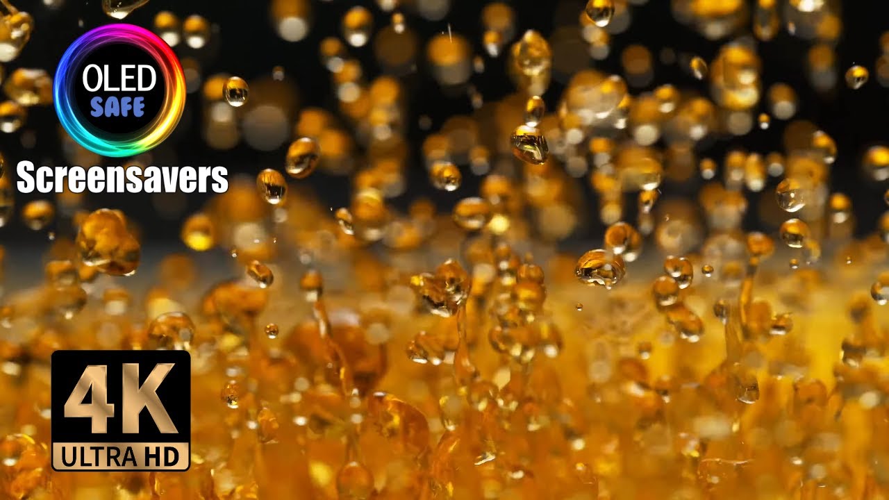 Liquid Drops Fluid Bubbles Screensaver - 10 Hours - 4K - OLED Safe ...
