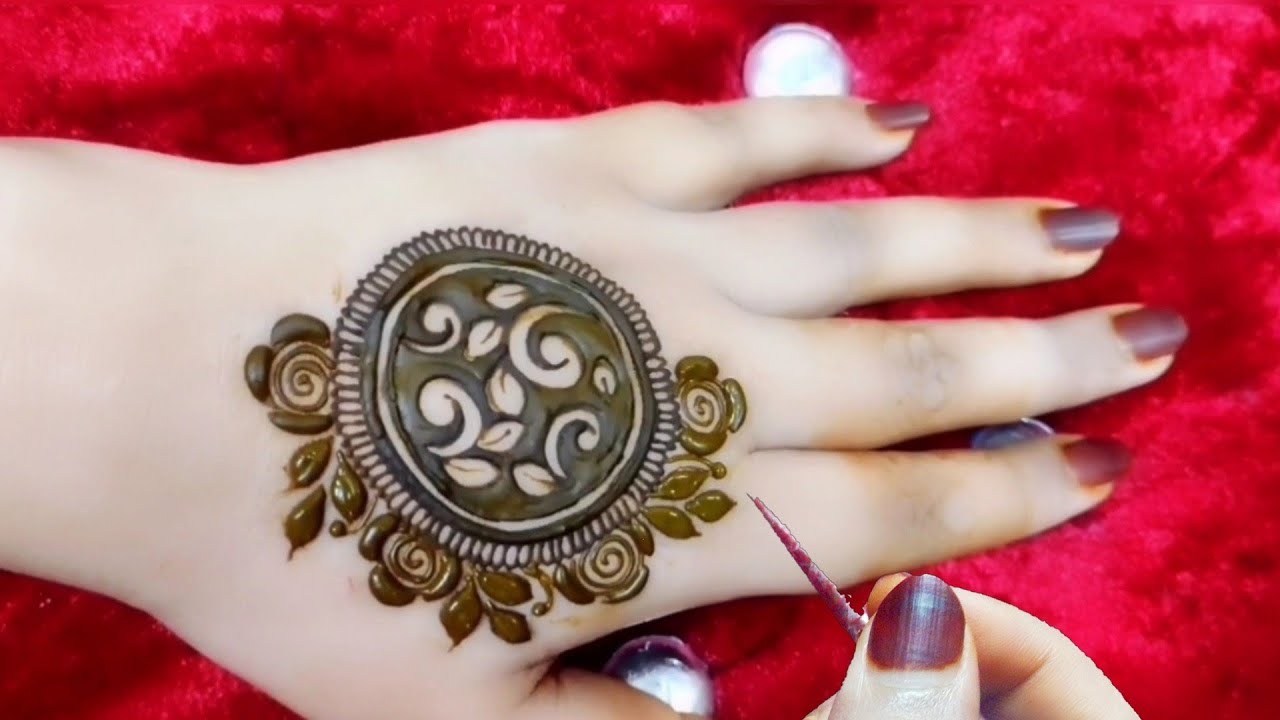 Beautiful flowers simple easy mandala gol tikki henna mehndi designs ...