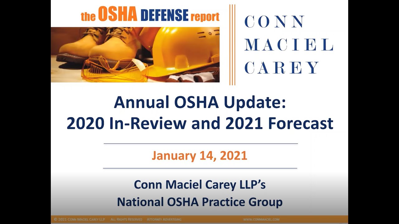 OSHA’s 2020 in Review and 2021 Forecast - YouTube