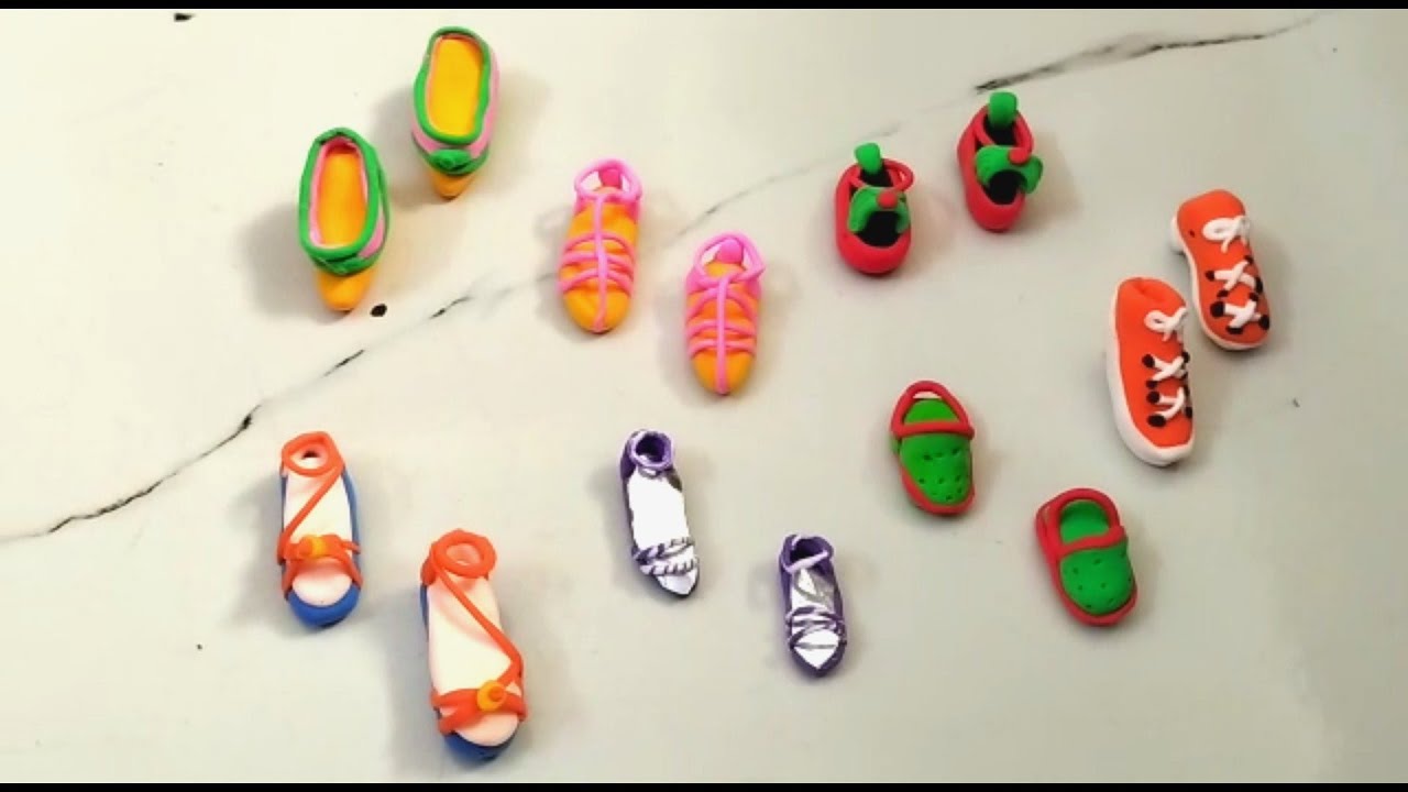 clay crafting / polymer clay shoes making /beautiful shoes for girls ...