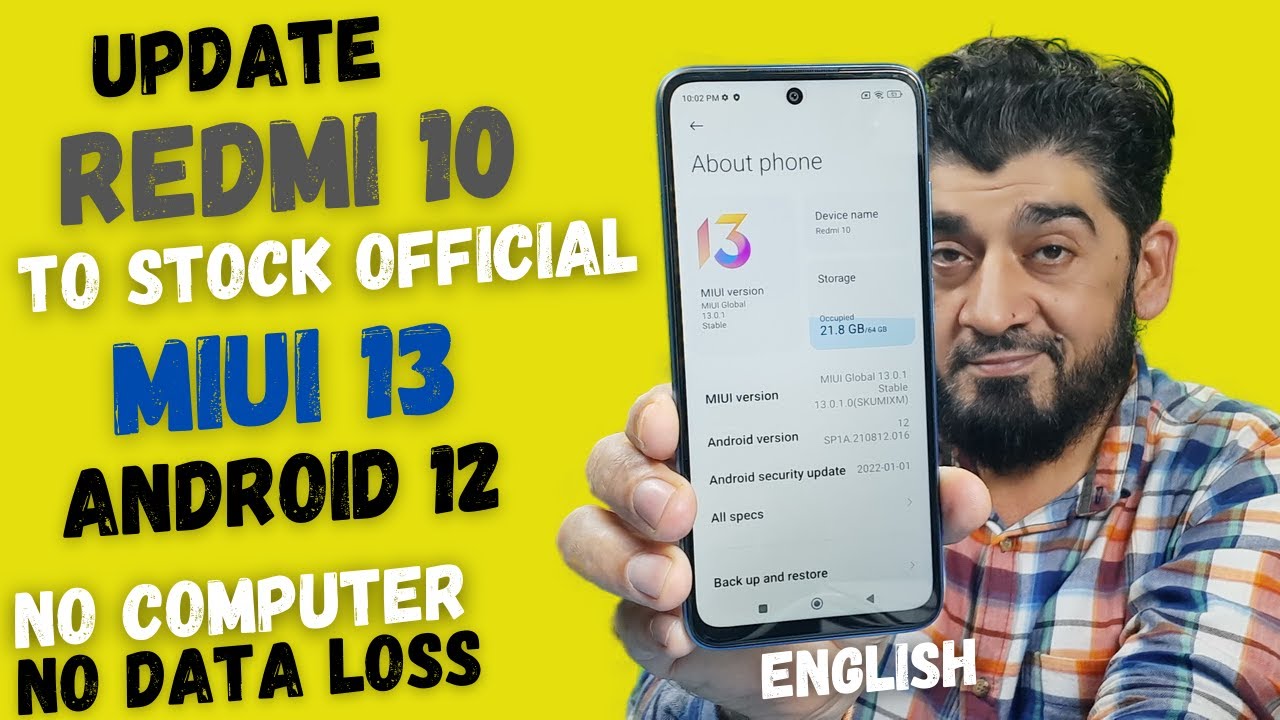 Update Redmi 10 To Stock Miui 13 Android 12 ENGLISH - YouTube