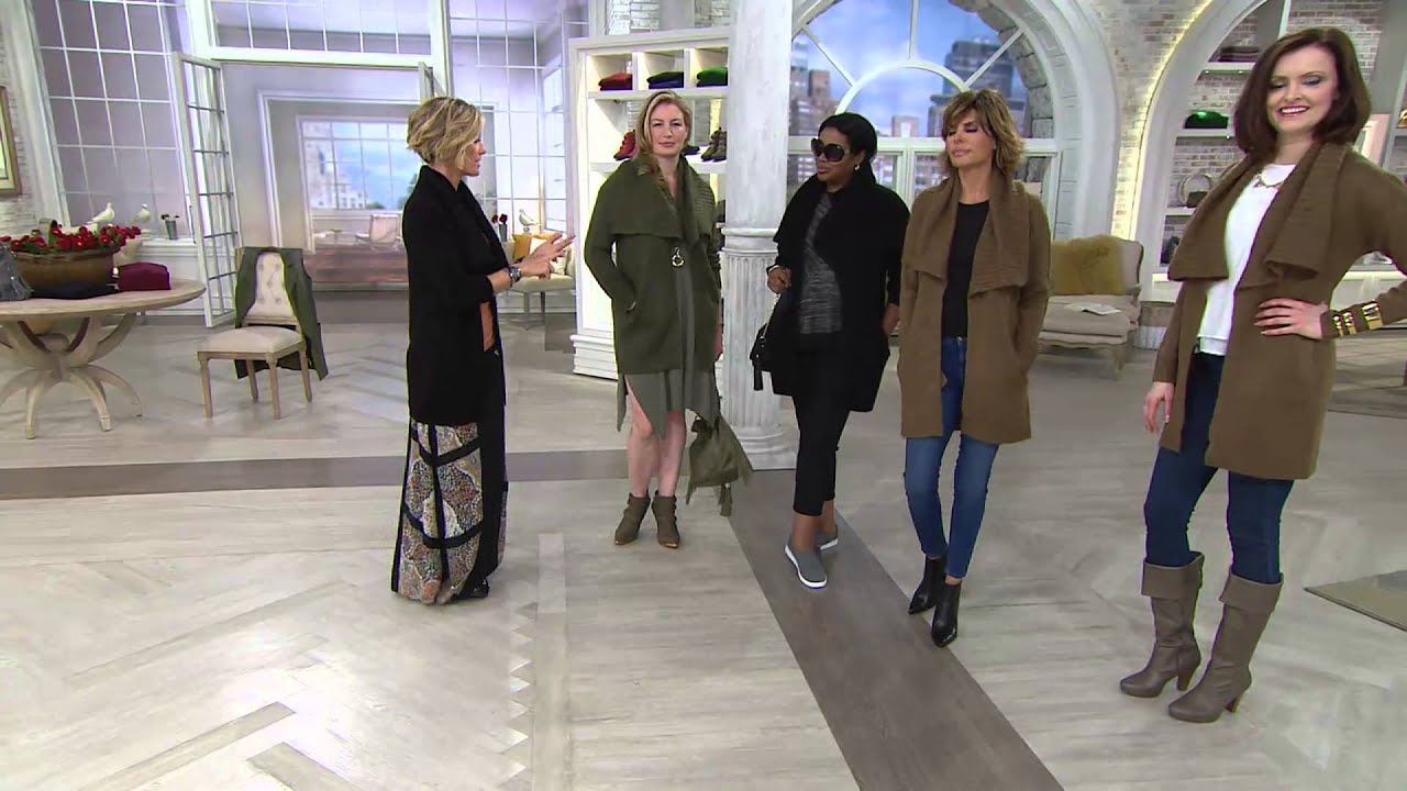 Lisa Rinna Collection Open Front Sweater with Pockets with Kerstin ...