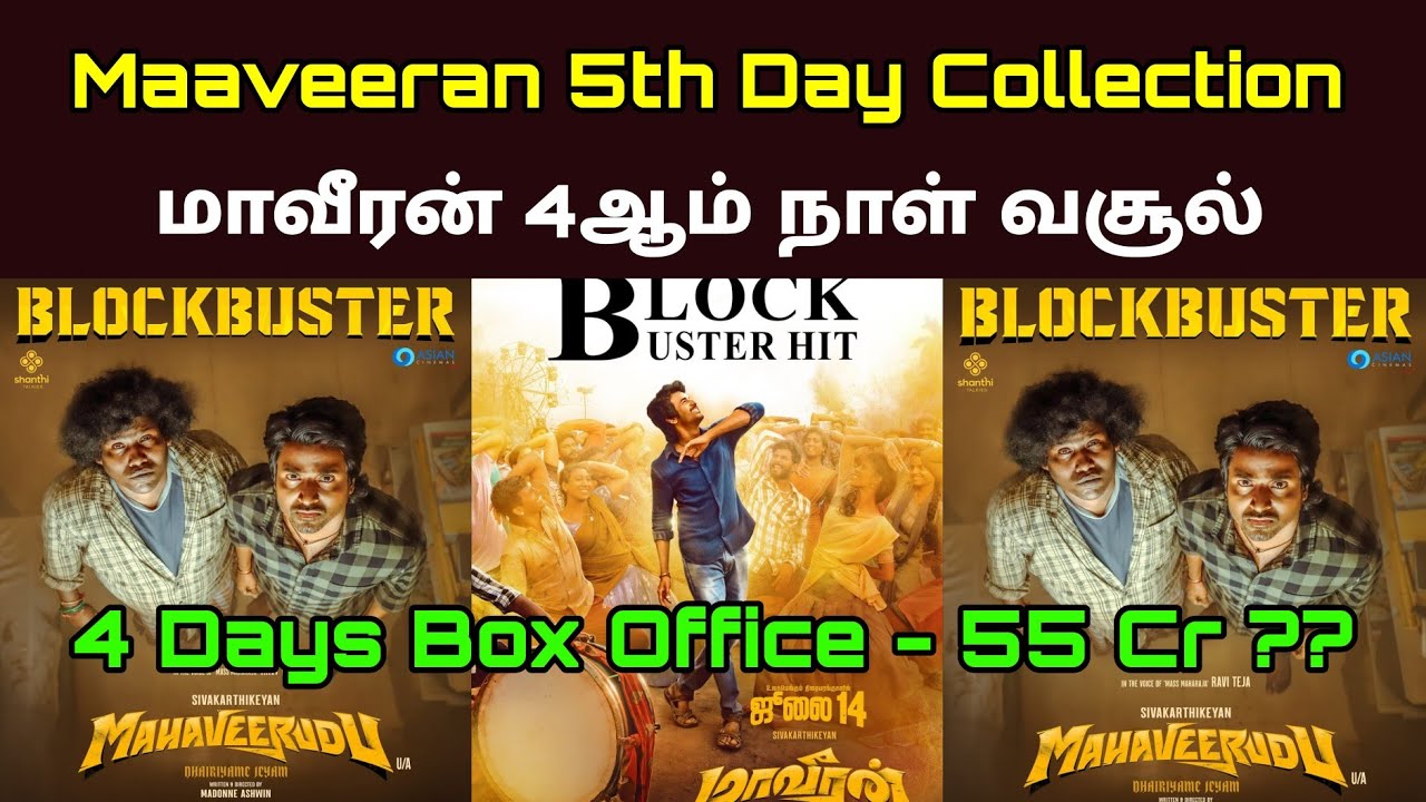 Maaveeran Movie 4th Day Box Office Collection[ Maaveeran Fourth Day Box ...
