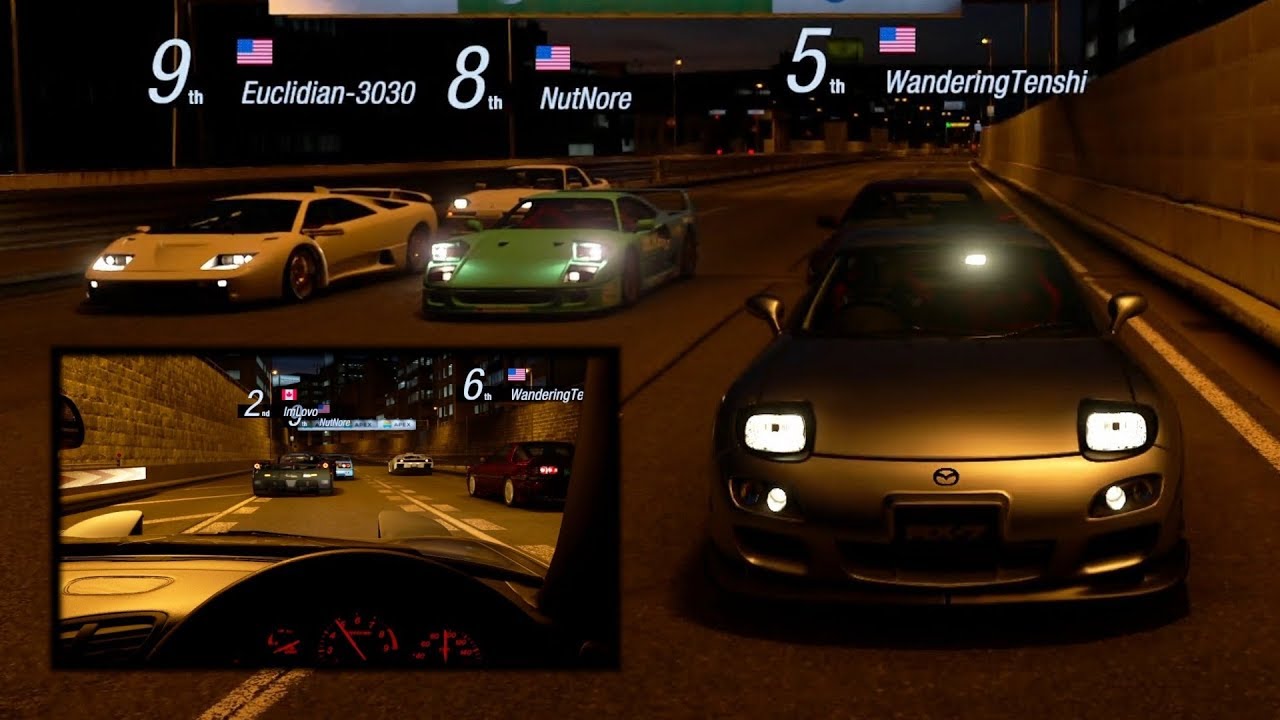 GT Sport:Wangan Cruise & Pulls w/ FD RX7, R32 GTR, MK3 Supra, Diablo ...