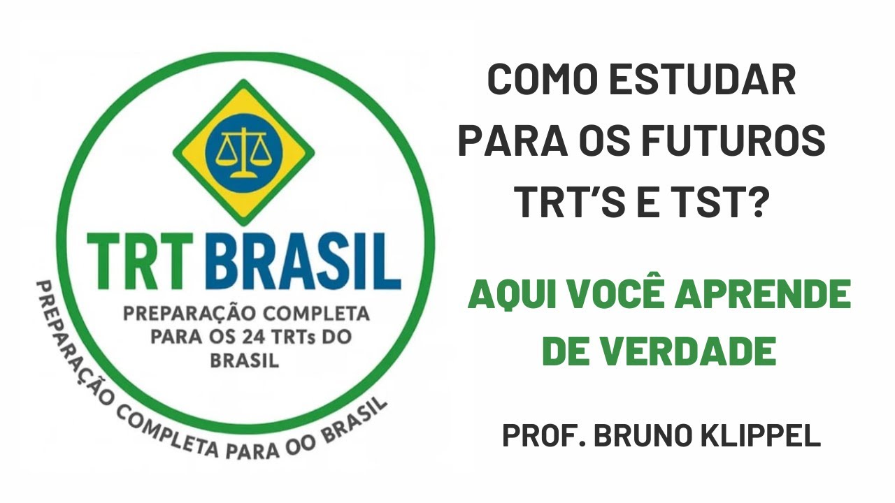 Como estudar para os próximos TRTs e TST? - YouTube