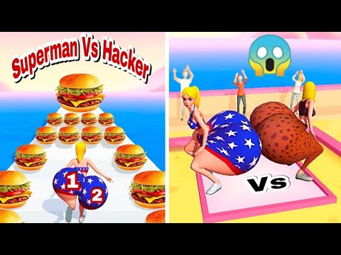 Superman  Vs Hacker . Twerk Race 3d Running Game . Super Twerk .😱
