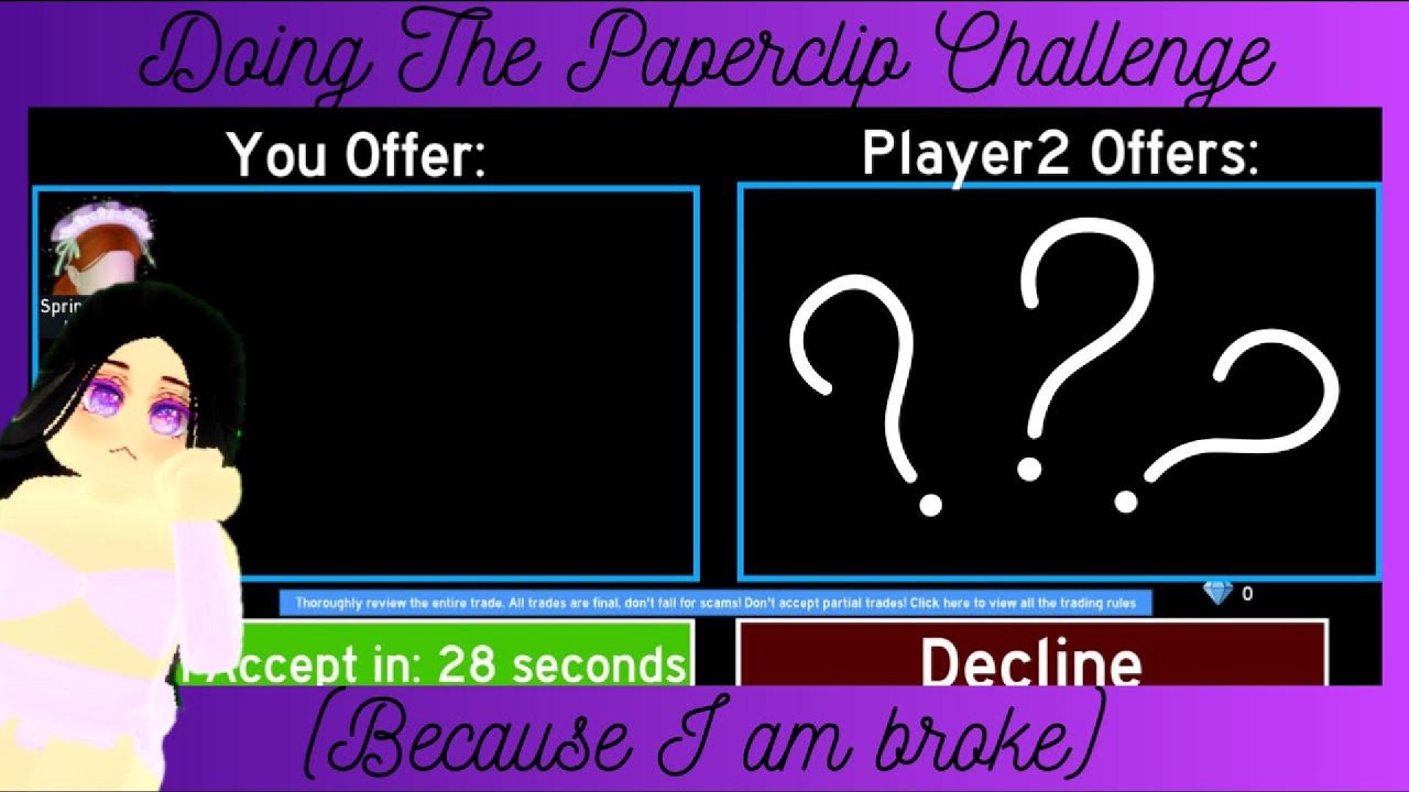 Royale High Paperclip Challenge (Very Old!!!) - YouTube