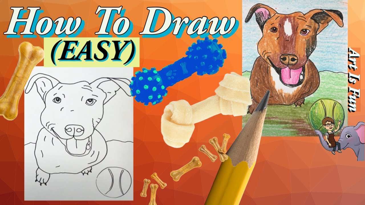 🐕‍🦺 🎾 A Pit Bull Face | Drawing for Beginners | Fun Drawing Tutorials ...