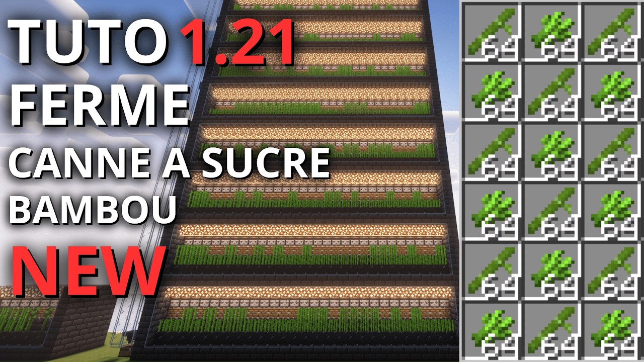 TUTO FERME A CANNE A SUCRE/ BAMBOU MINECRAFT 1.21 [FR] - YouTube