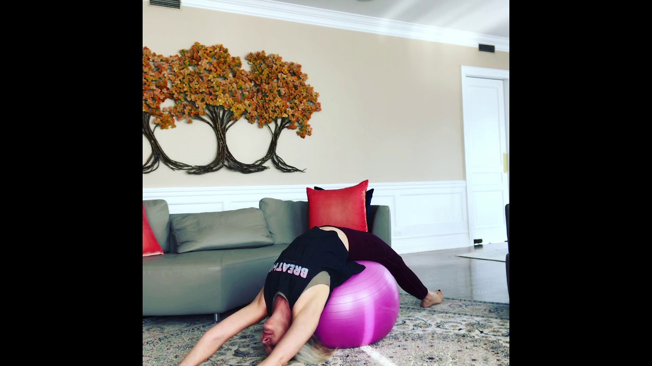 Passive backbend with ball - YouTube