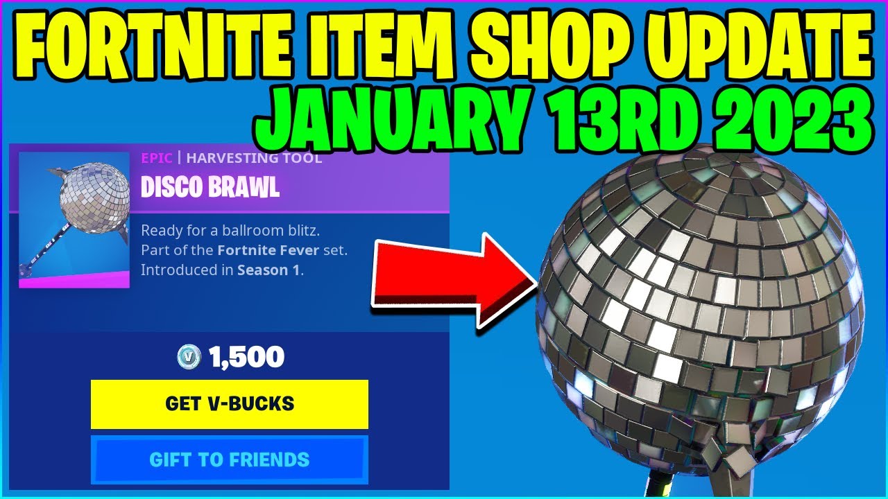 *RARE* DISCO BRAWL PICKAXE IS BACK! (FORTNITE ITEM SHOP JANUARY 13RD ...