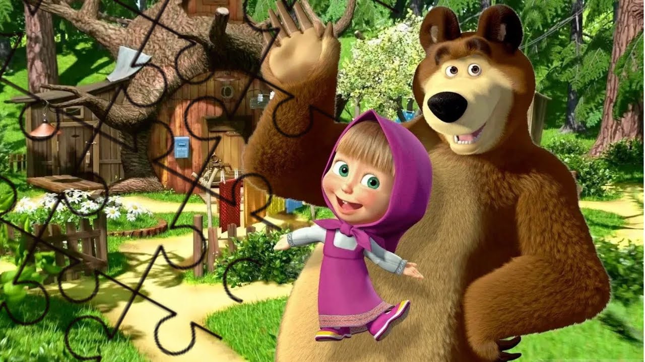 Masha and the Bear puzzles. Animation. Cartoon episodes - YouTube