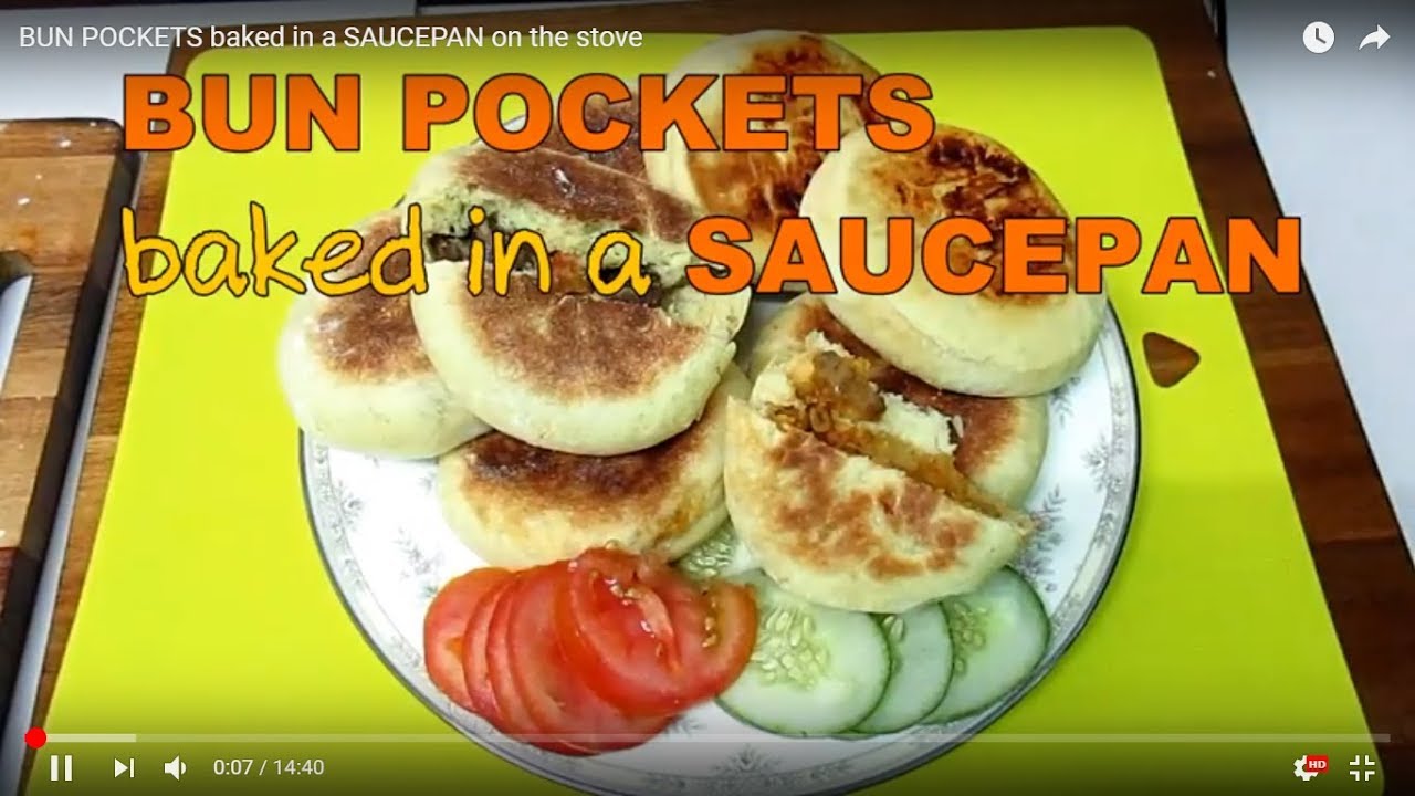 POCKET BUNS baked in a SAUCEPAN on the stove - YouTube