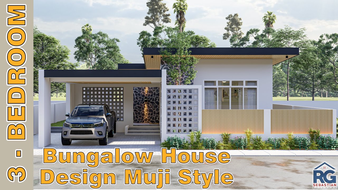 3-Bedroom Bungalow House Design - Muji Style #architecture #home #casa ...
