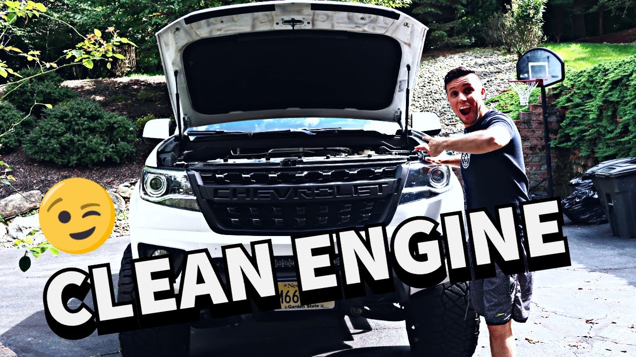 CLEANING MY CHEVY COLORADO'S ENGINE BAY - YouTube