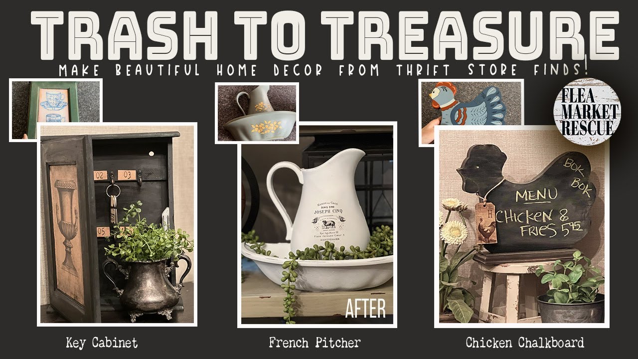 DIY THRIFTED TRASH TO TREASURE HOME DECOR MAKEOVER PROJECTS - YouTube