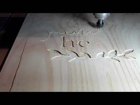 Cutting a Plywood Sign with an Industrial CNC Router - YouTube