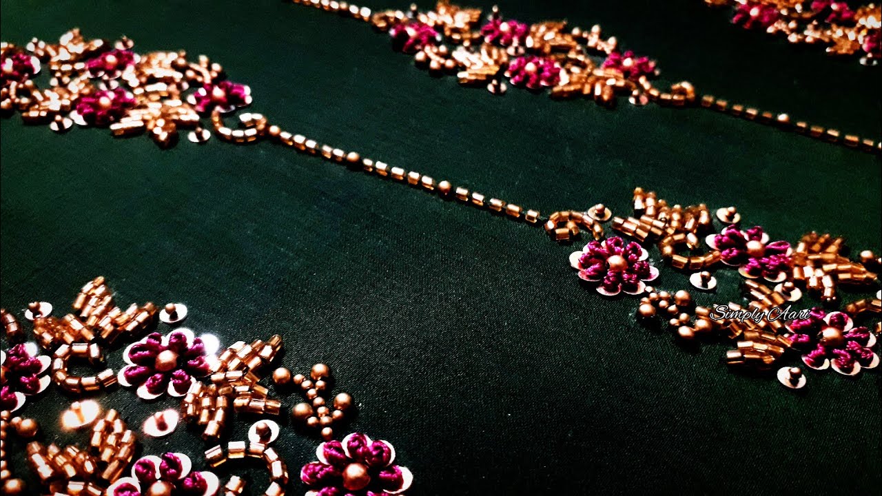 Aari Work Blouse 100 |Bridal Sleeve Designing Step by Step Method ...