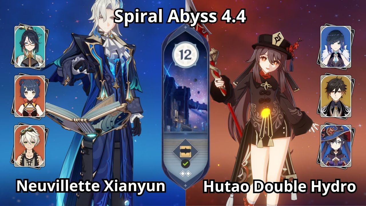 C0 Neuvillette Xianyun & C0 Hutao Double Hydro - NEW Spiral Abyss 4.4 ...