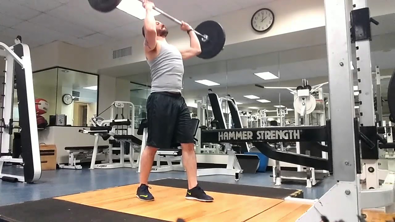 Barbell Staggered Stance Press - YouTube