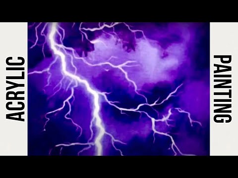 How to paint lightning | how to create a glow | acrylic painting ...