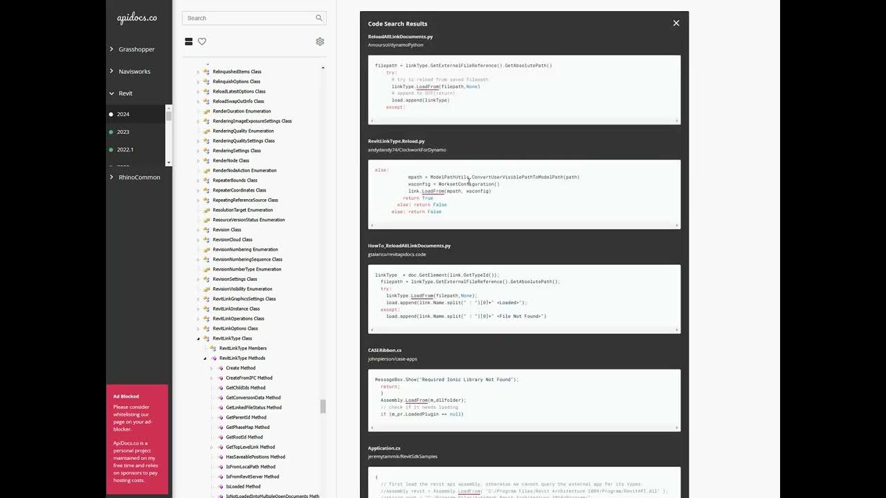 Code Search Feature in the apidocs.co website - YouTube