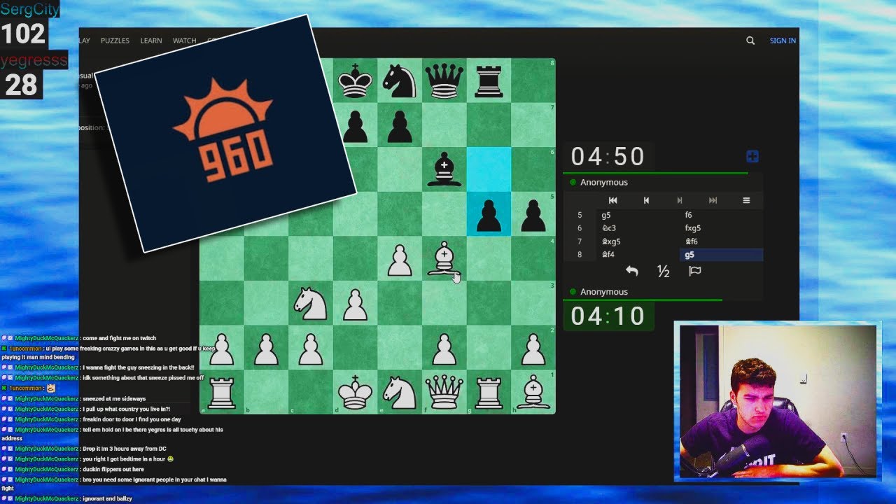 My First Win in 960 chess! (buzzer beater) - YouTube