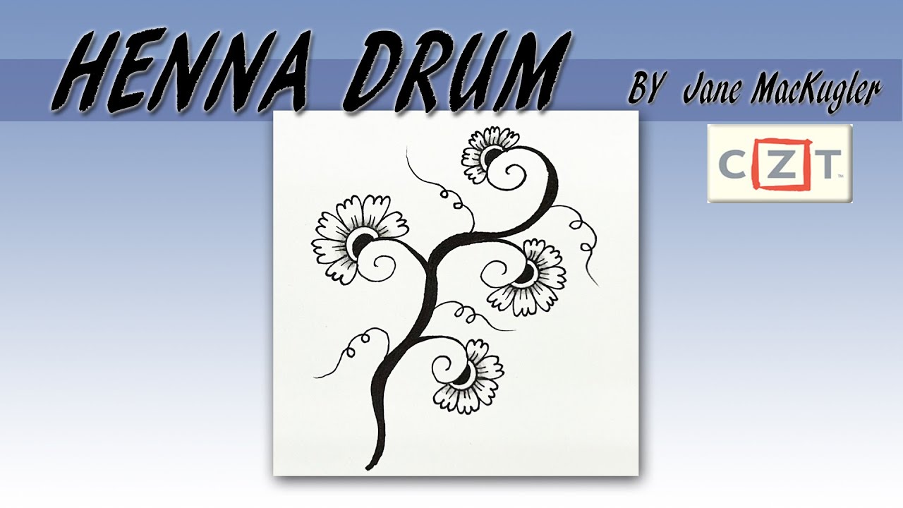如何畫一般圖樣How to draw the Tangle Pattern HENNA DRUM - YouTube