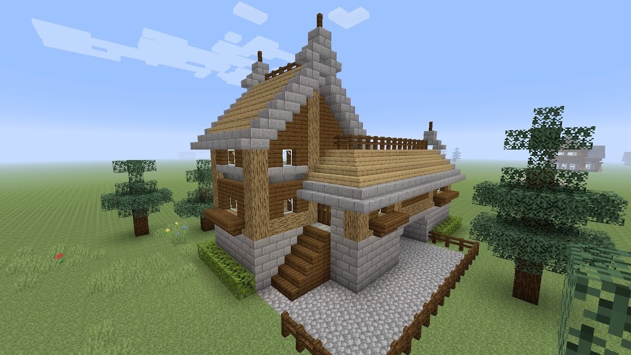 Minecraft een houten beginners huis maken - YouTube