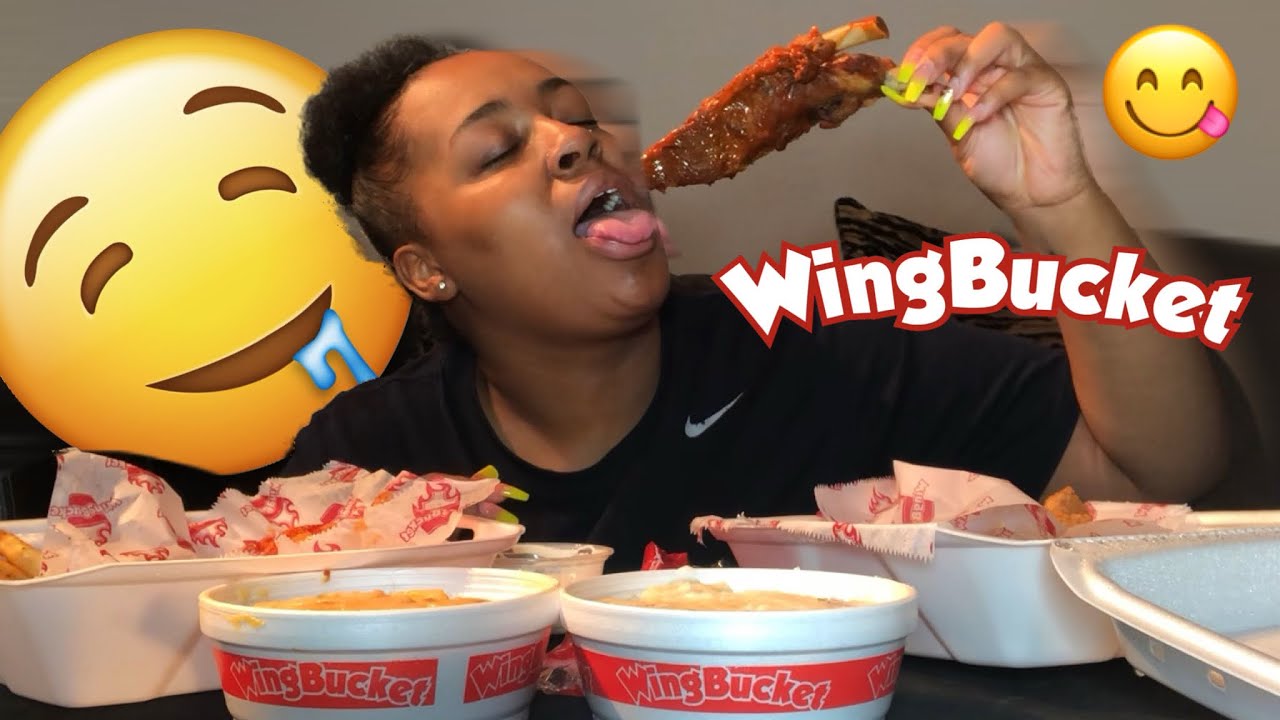 HUGE Wing Bucket Mukbang | How I Quarantine!! 😝 - YouTube
