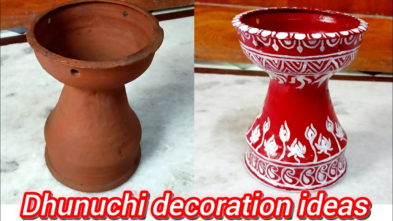 Dhunuchi decoration ideas//Matir dhunuchi design//Puja special dhunuchi ...