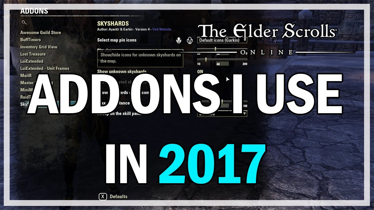 ESO Add Ons I Use in 2017 - The Elder Scrolls Online Review Guide - YouTube