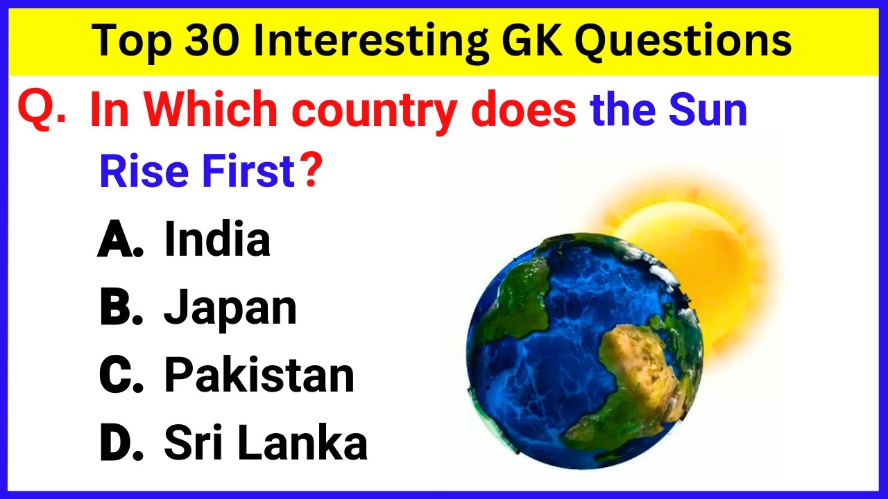 Top 30 Interesting GK Question and answer | Gk Questions and Answers | Gk Quiz | Gk Question ...